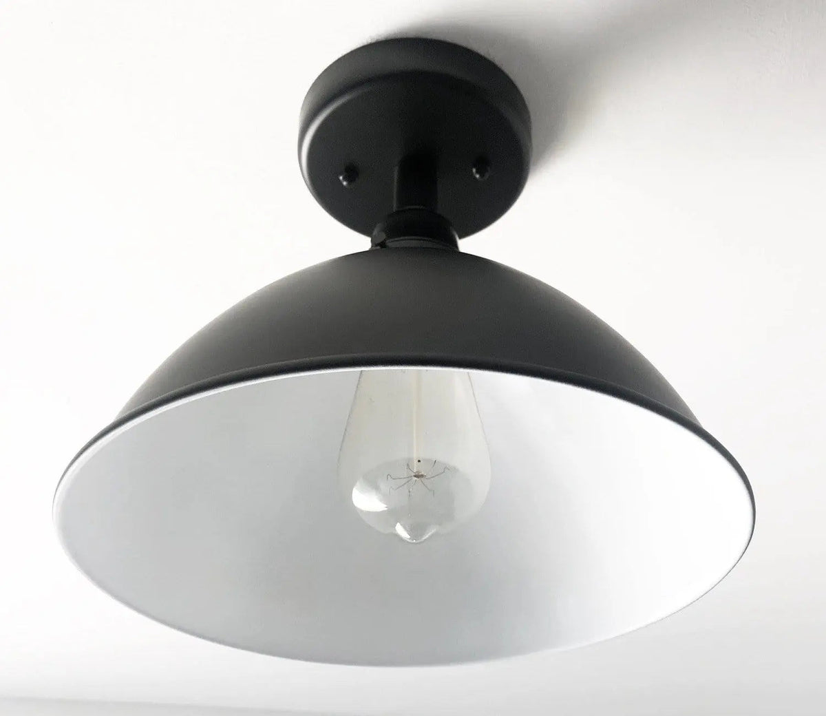 Large Black Enamel Farmhouse Ceiling Light – Nox Lighting